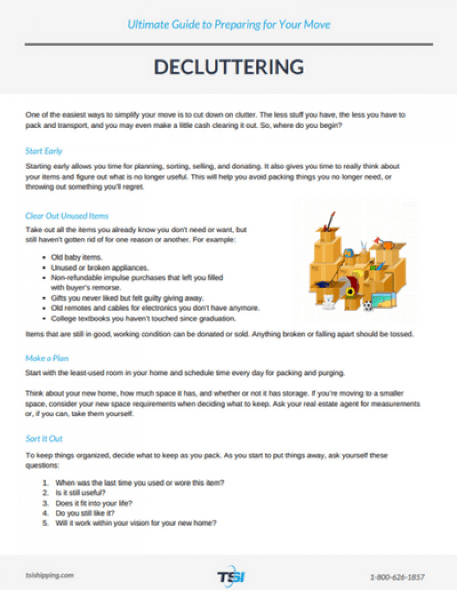 Organizing to Move: 8 Tips for Decluttering before Moving - TSI